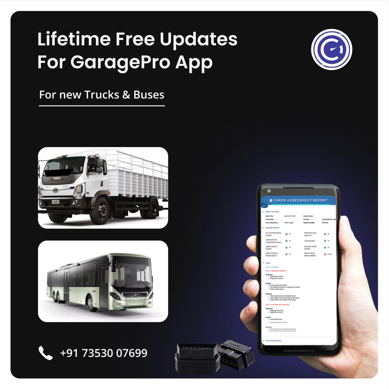 GaragePro OBD Scanner for LCV and HCV (24 Volts) – GaragePro OBD Scan Tool